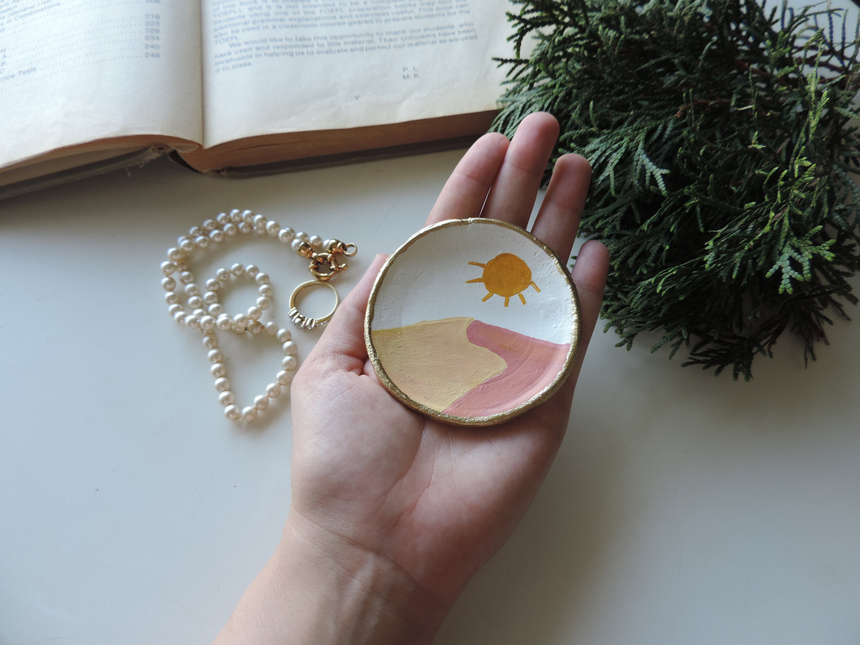 Boho Ring Dish, Sunset Dish, Clay Dish, Pottery Dish, Terracotta Dish ...