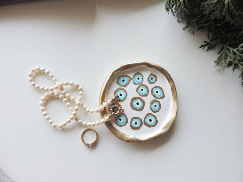 Evil Eye Ring Dish, Trinket Dish, Clay Ring Dish, Jewelry Dish, Witchy ...