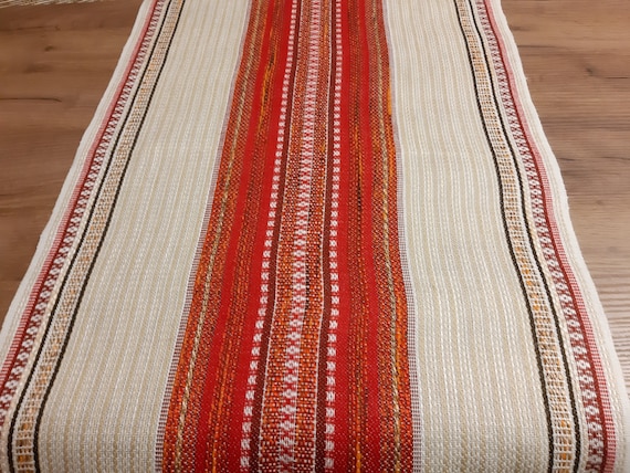 Vintage Woven Synthetic Wool Red Orange Beige Table Mat - Etsy