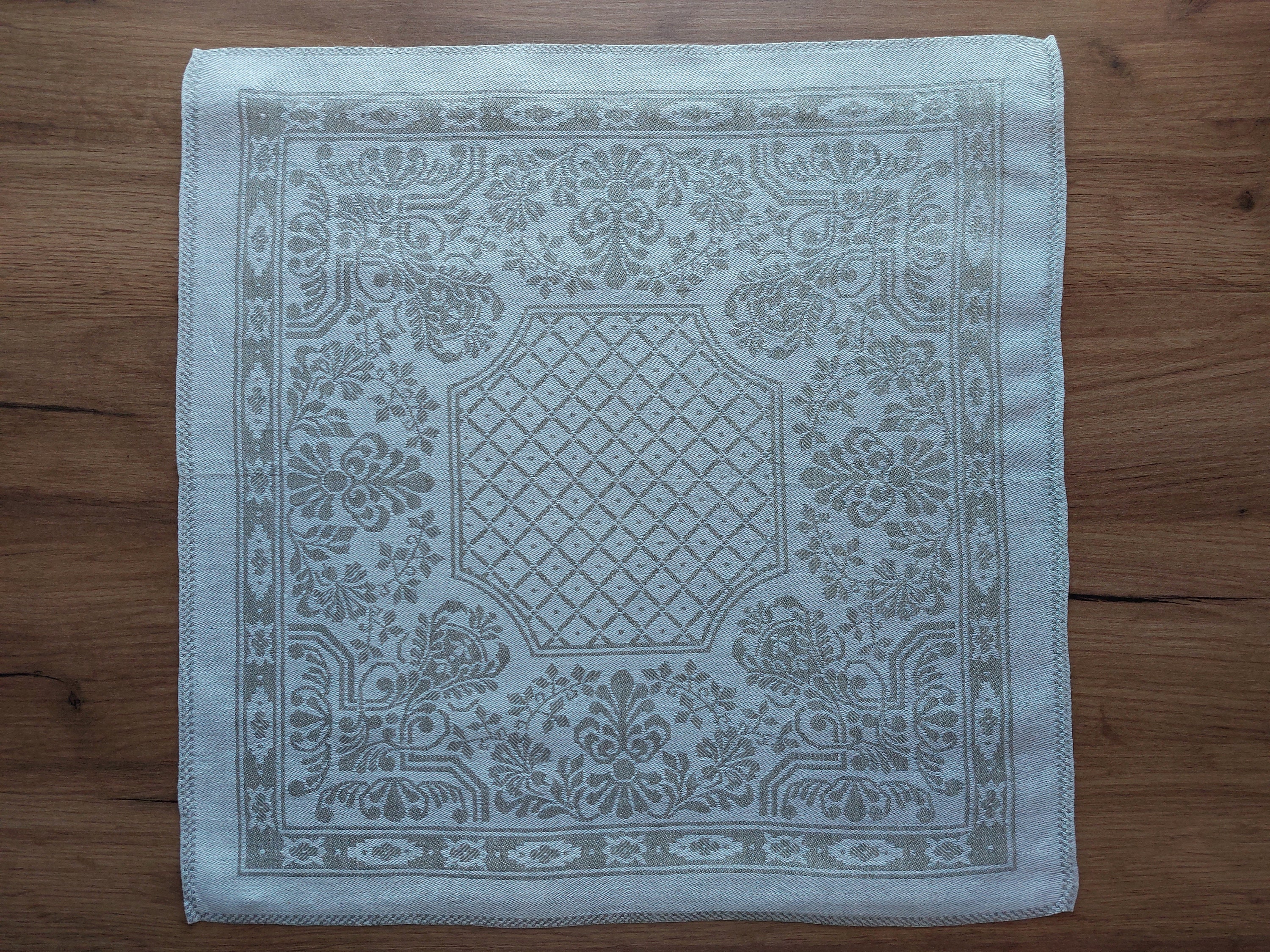 60s Woven Thin Linen Square Table Mat square Linen Table - Etsy