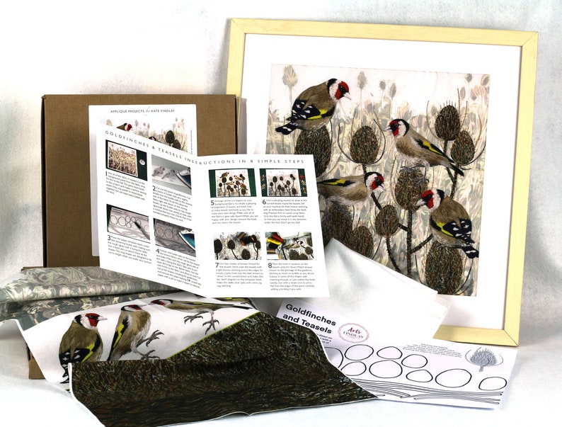 Goldfinches and Teasels Applique Fabric Kit - Etsy UK