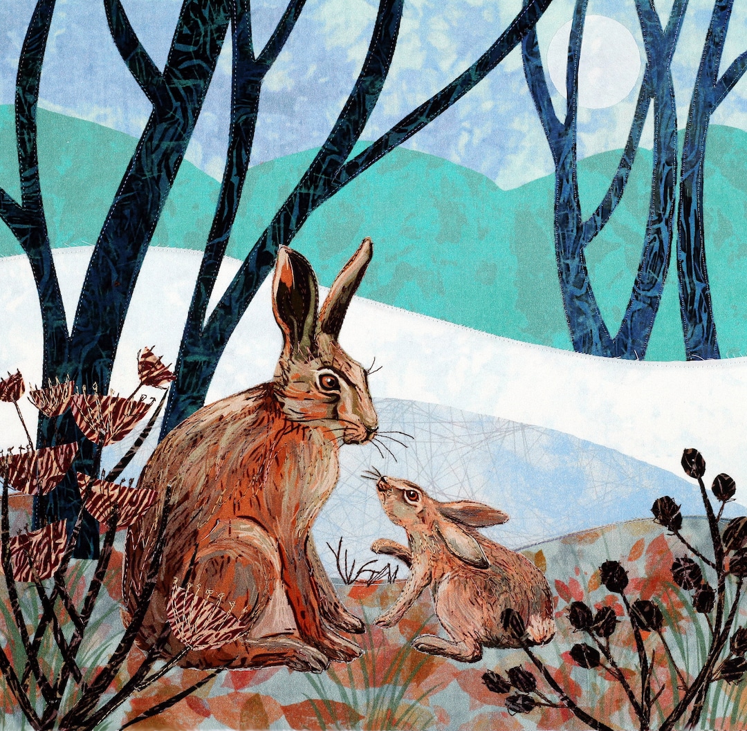 Mother and Baby Hare Applique Fabric Kit - Etsy