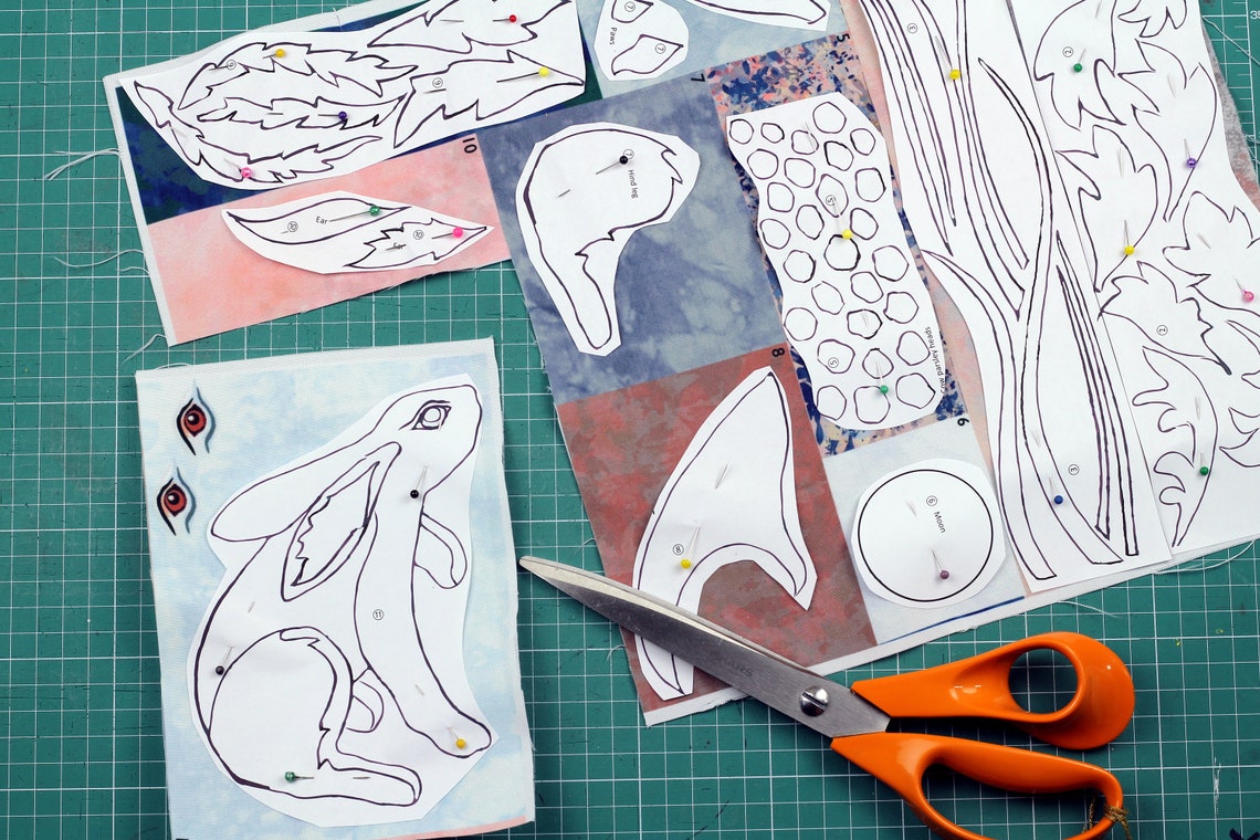 Moonlight Hare Applique Textile Kit - Etsy