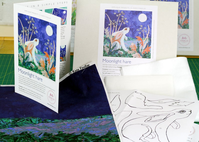 Moonlight Hare Applique Textile Kit - Etsy