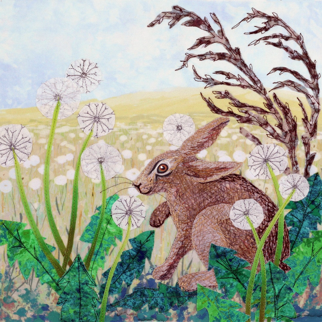 Dandelion Hare Applique Fabric Kit - Etsy