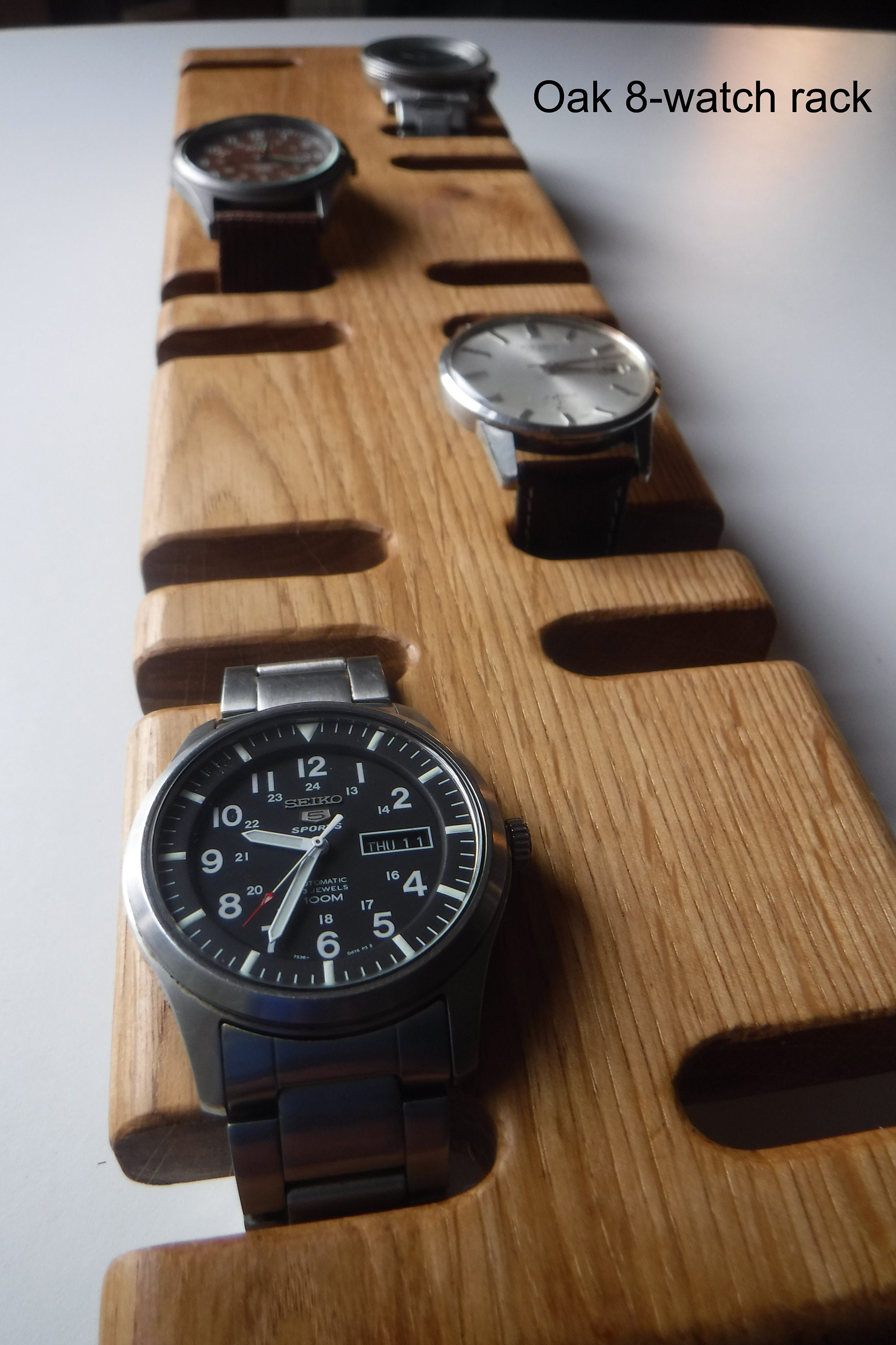 Solid Oak Wood Wrist Watch Display Rack Wall-mounted - Etsy UK