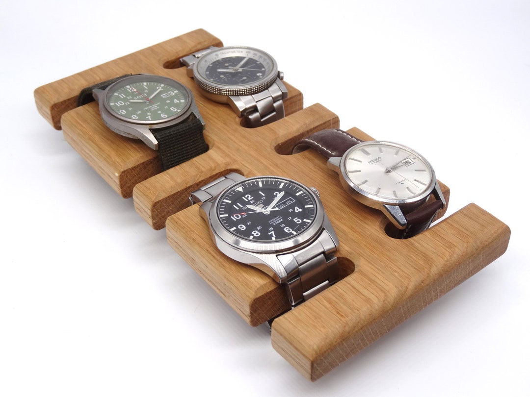 Solid Oak Wood, Wrist Watch Display Rack, Wall-Mounted, Handmade in the ...