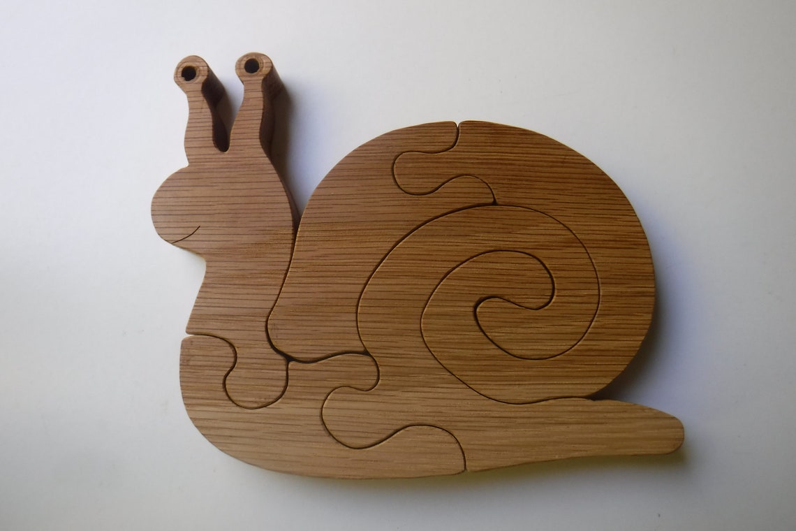 Wooden Snail Child's Animal Jigsaw Puzzle Solid Oak | Etsy