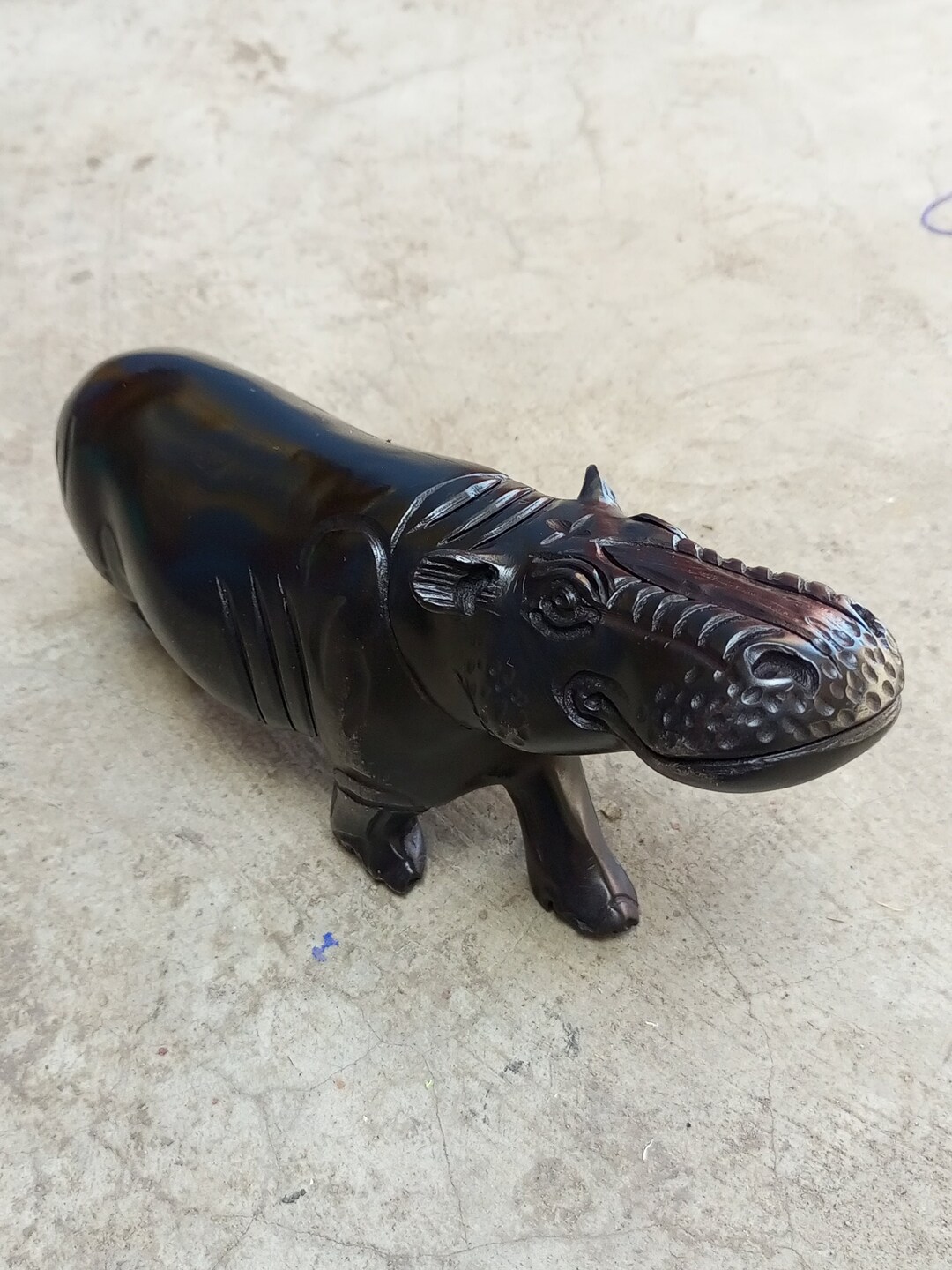 African Hippo From Ebony Wood - Etsy
