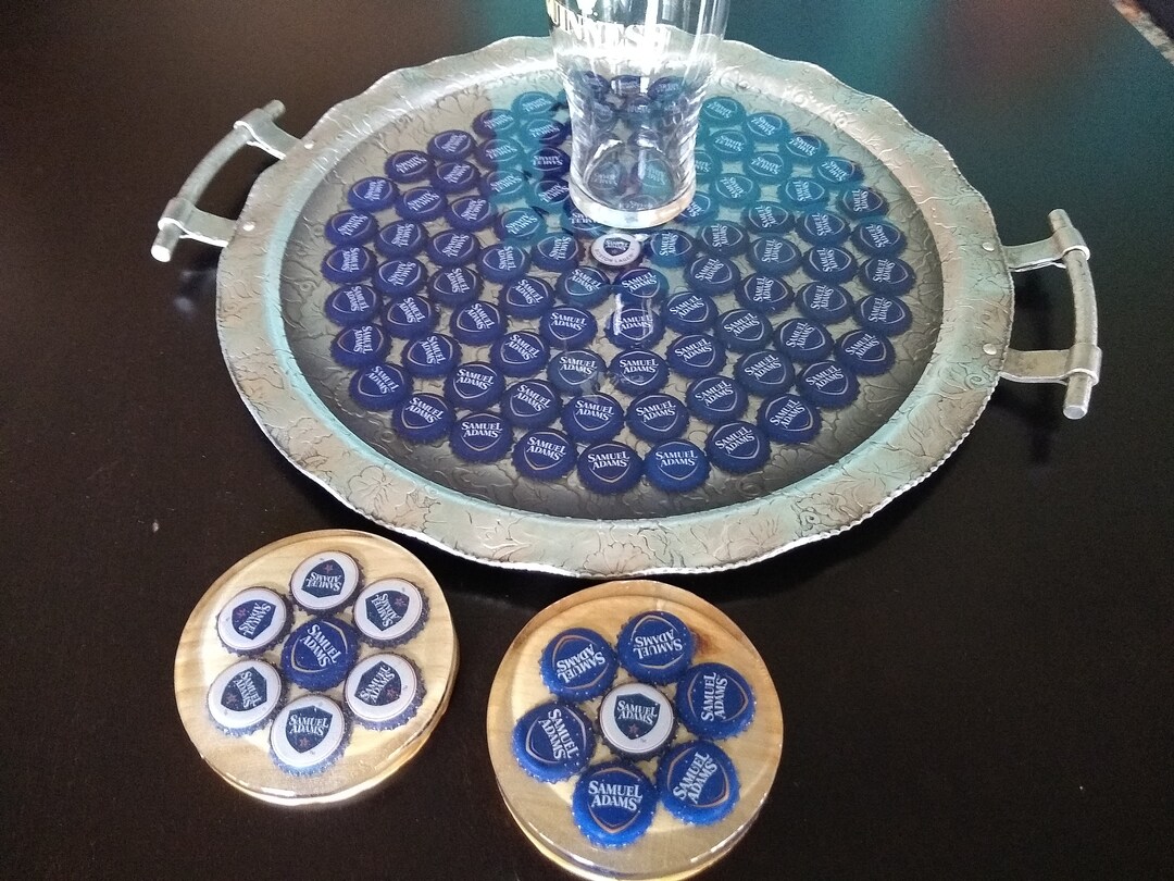 Sam Adams Bottle Top Serving Tray With 2 Pack of Coasters - Etsy