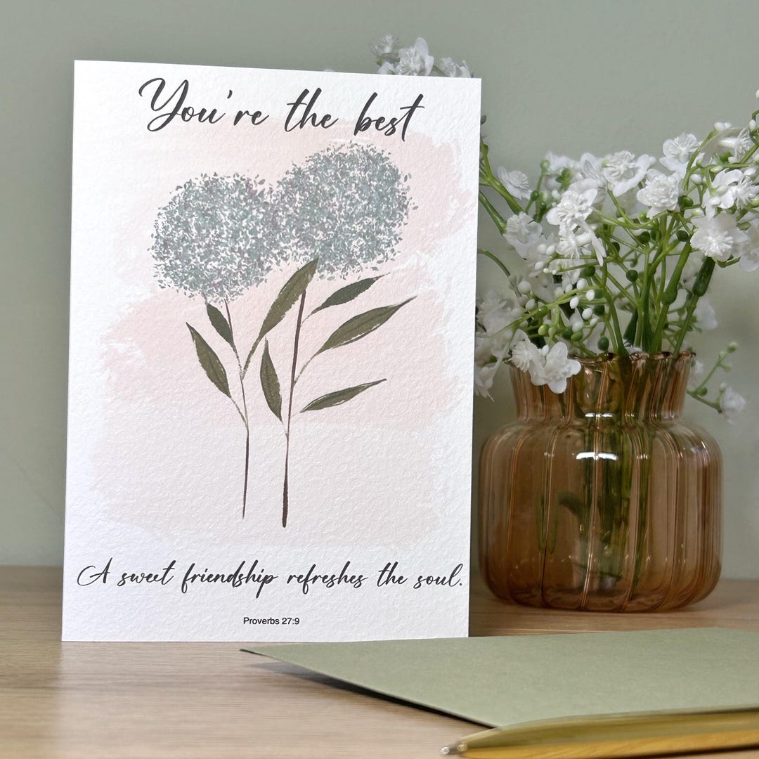 Bible Verse Friendship Card You're the Best Christian Greetings Card ...