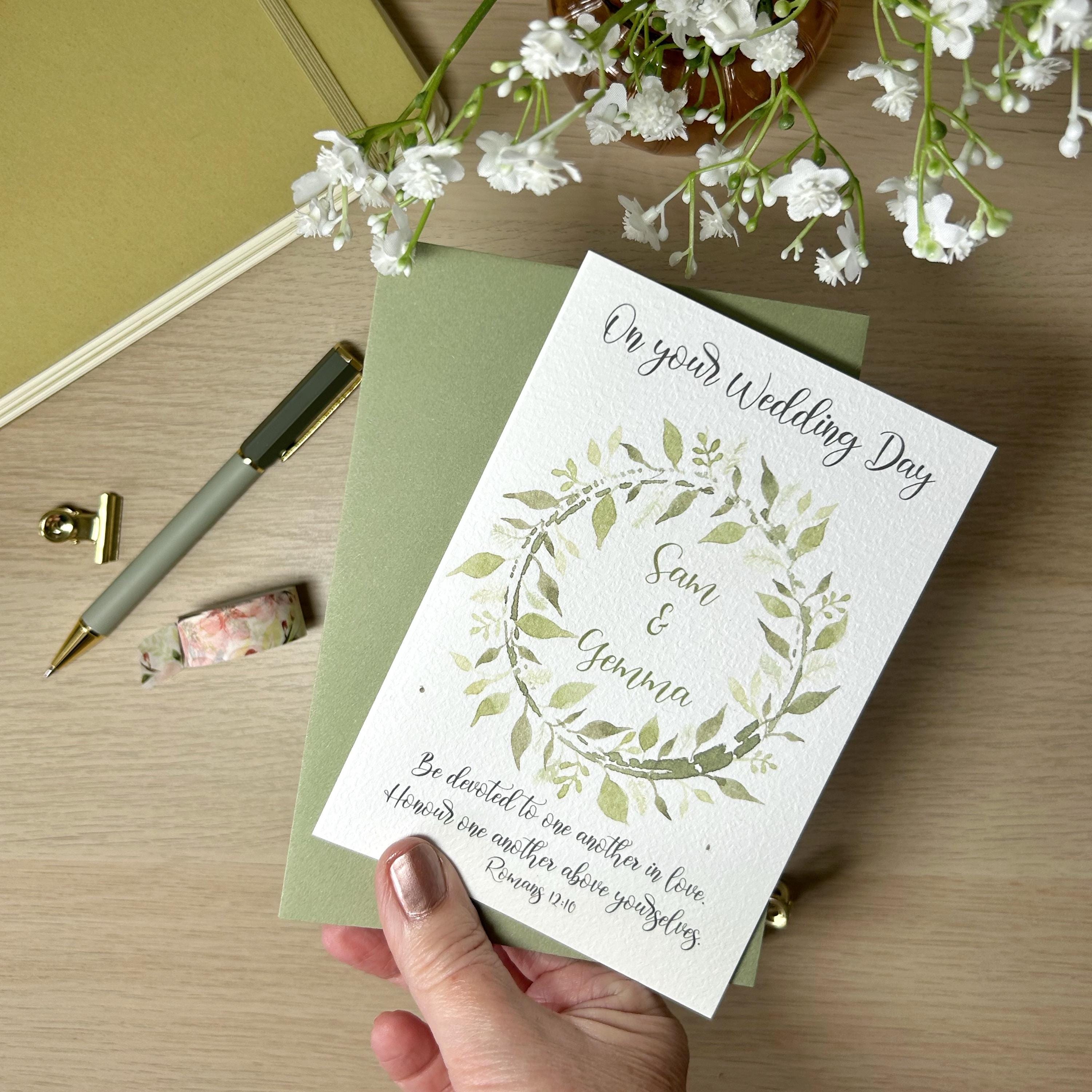 Personalised Christian Wedding Card | Bible Verse Wedding Card ...