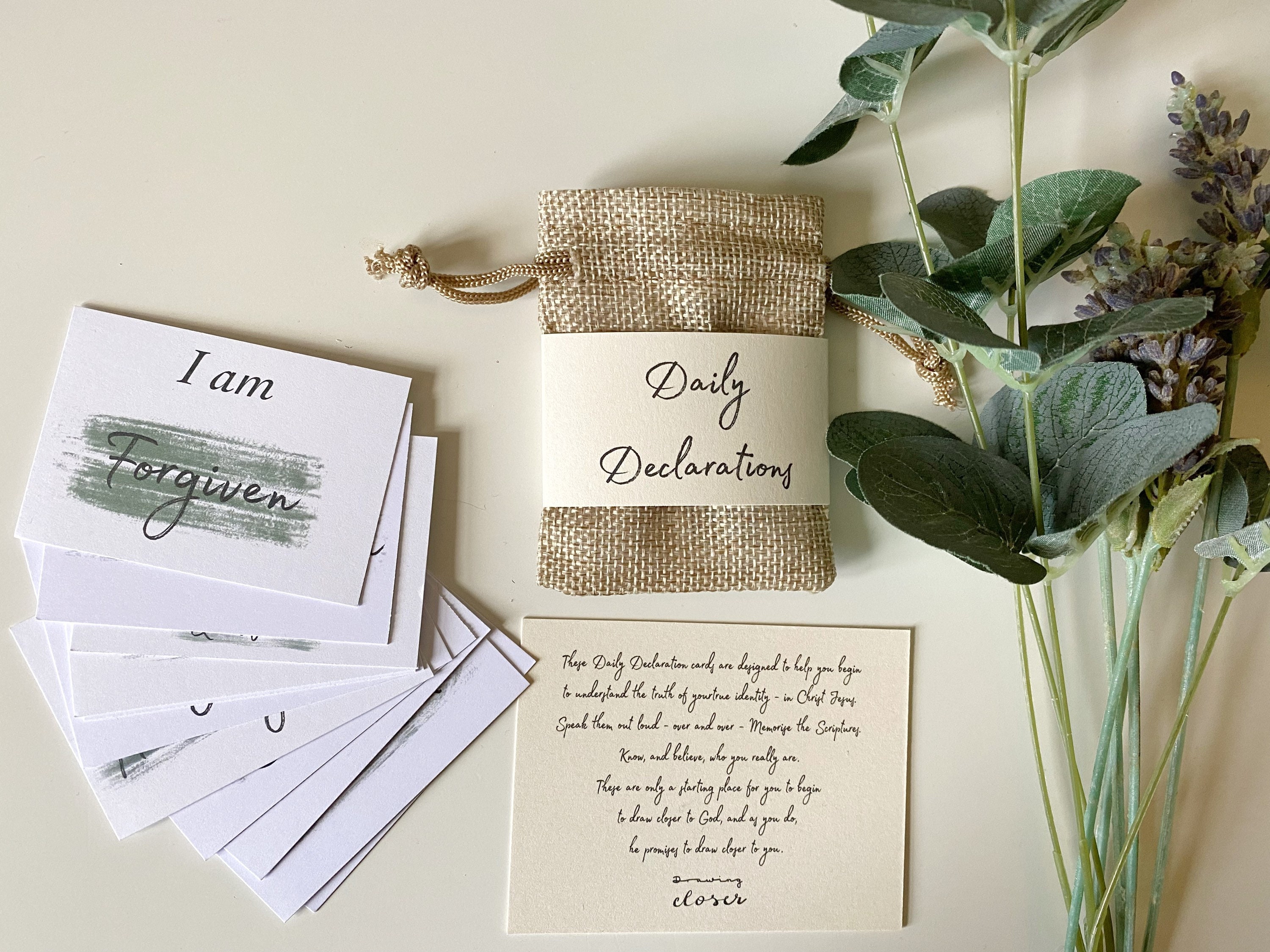 Daily Declarations Affirmation Cards Christian - Etsy UK