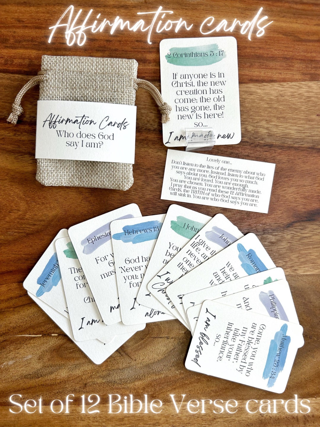 Scripture Affirmation Cards Pocket Bible Verse Cards Gifts for ...