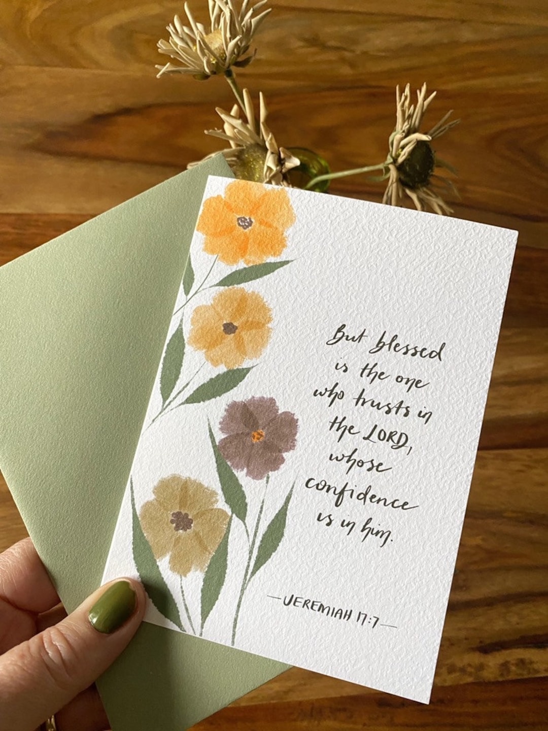 Bible Verse Encouragement Card | Christian Greetings Card | Floral ...