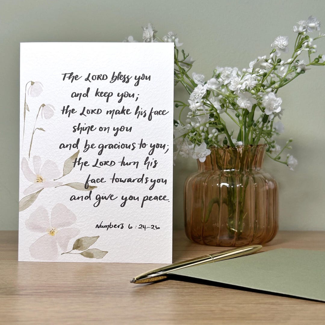 The Blessing Bible Verse Card Christian Greetings Card Encouragement ...