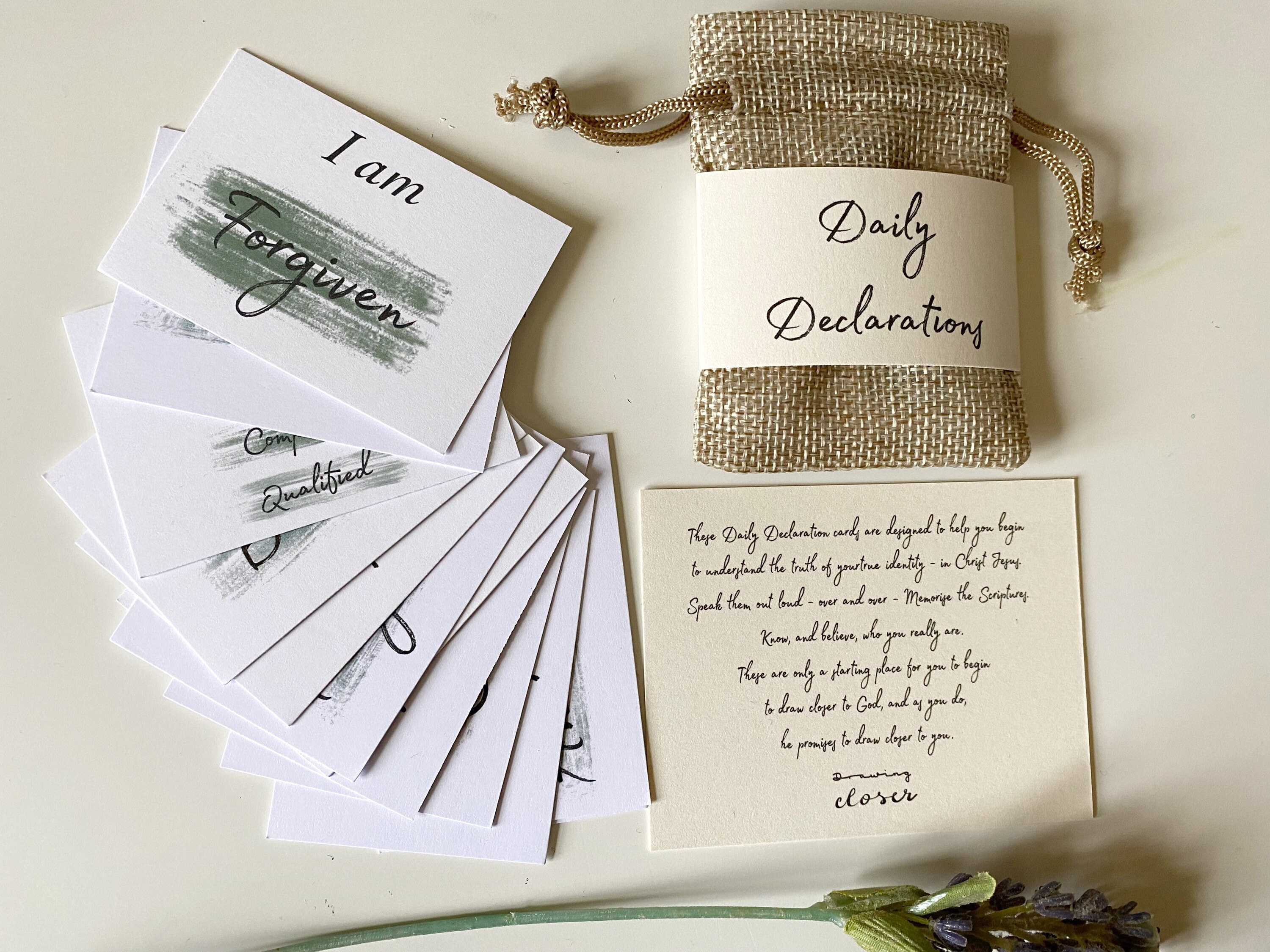 Daily Declarations Affirmation Cards Christian - Etsy UK