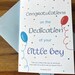 Dedication Card for Boy Boys Dedication Card Dedication Card Bible ...