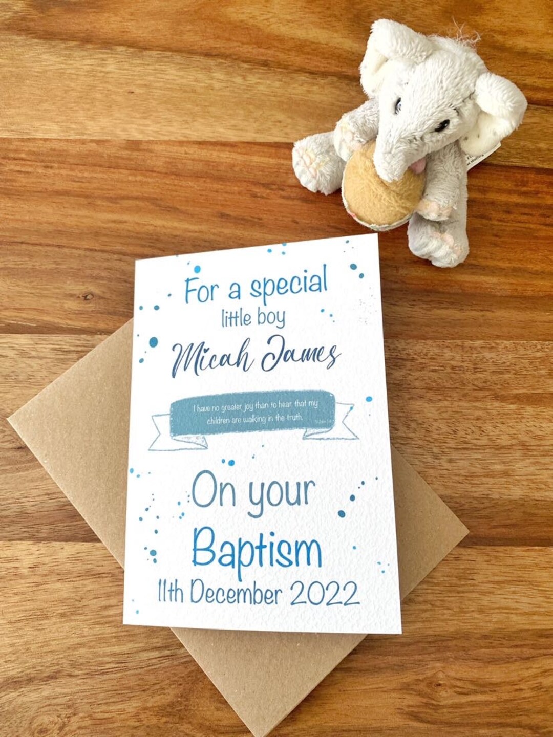 Personalised Baptism Card for Boy Christian Baptism Card - Etsy