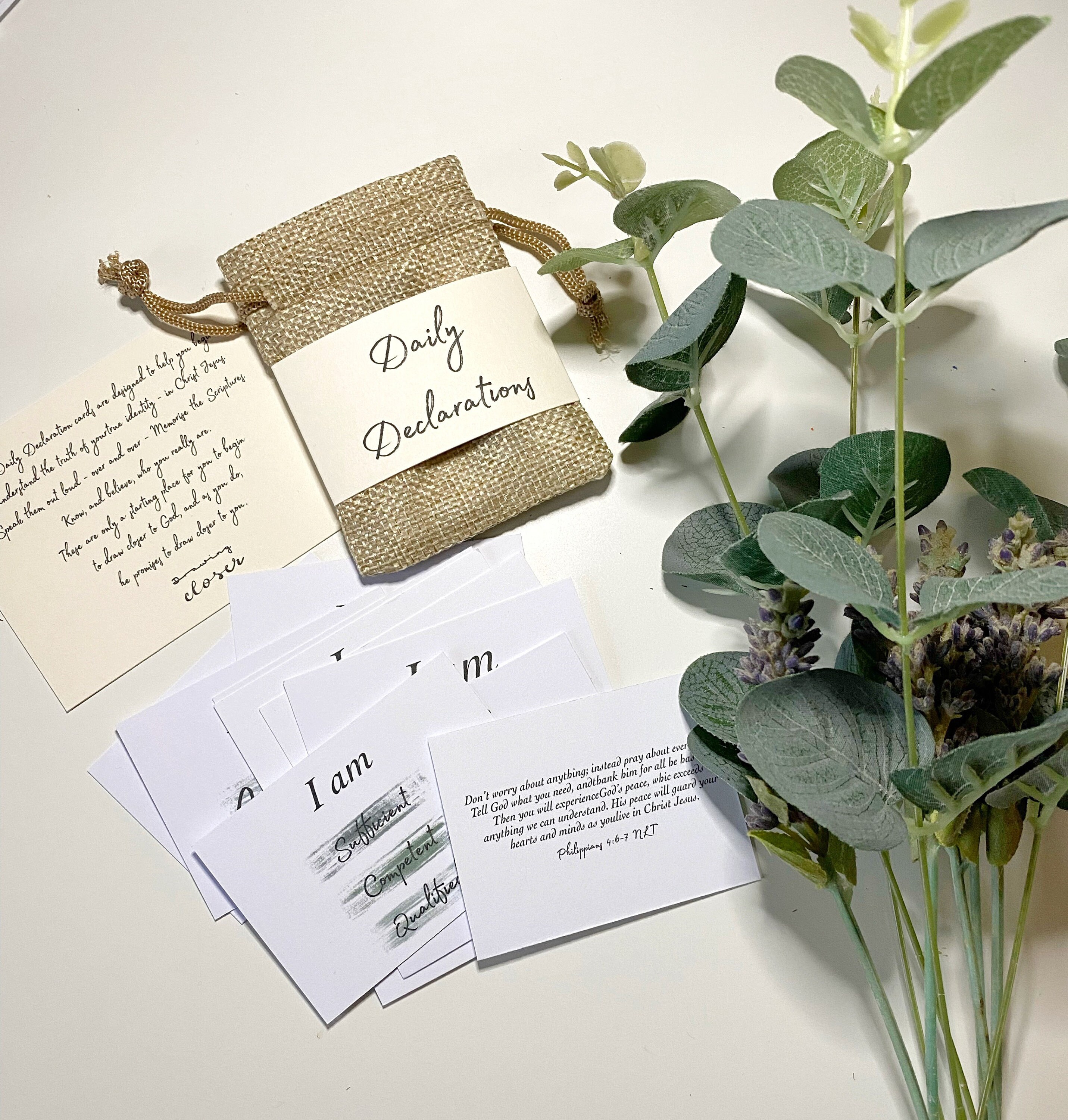 Daily Declarations Affirmation Cards Christian - Etsy UK