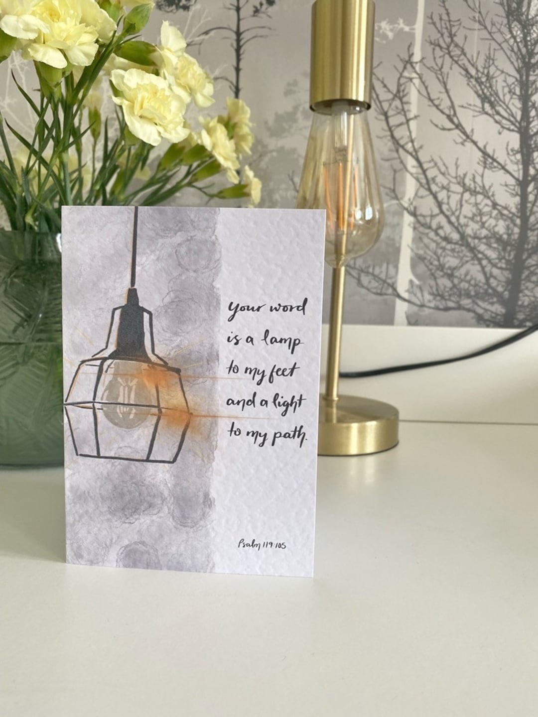 Bible Verse Card Your Word is a Lamp Christian Greetings - Etsy