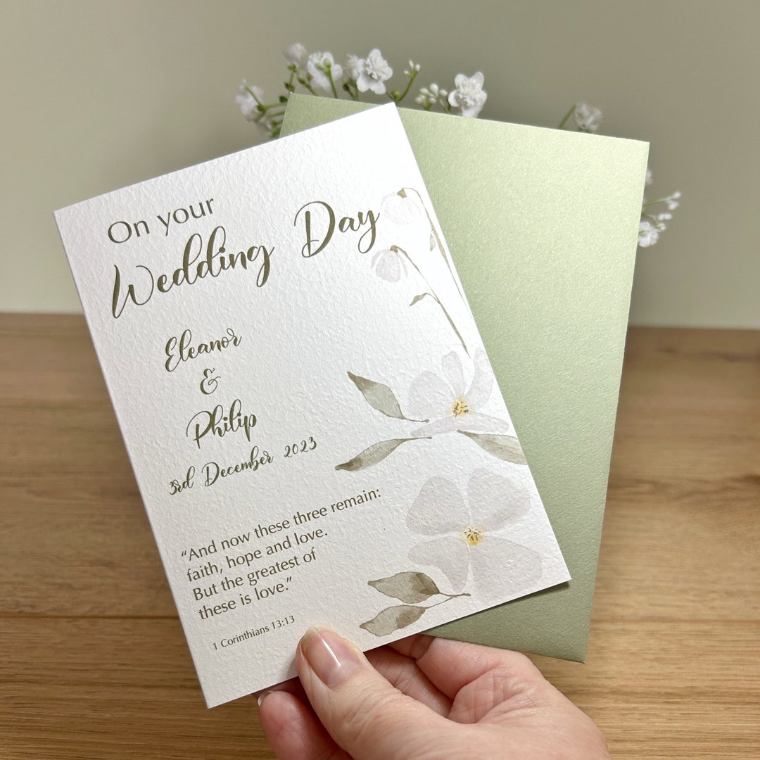 Personalised Christian Wedding Card | Bible Verse Wedding Card | the ...