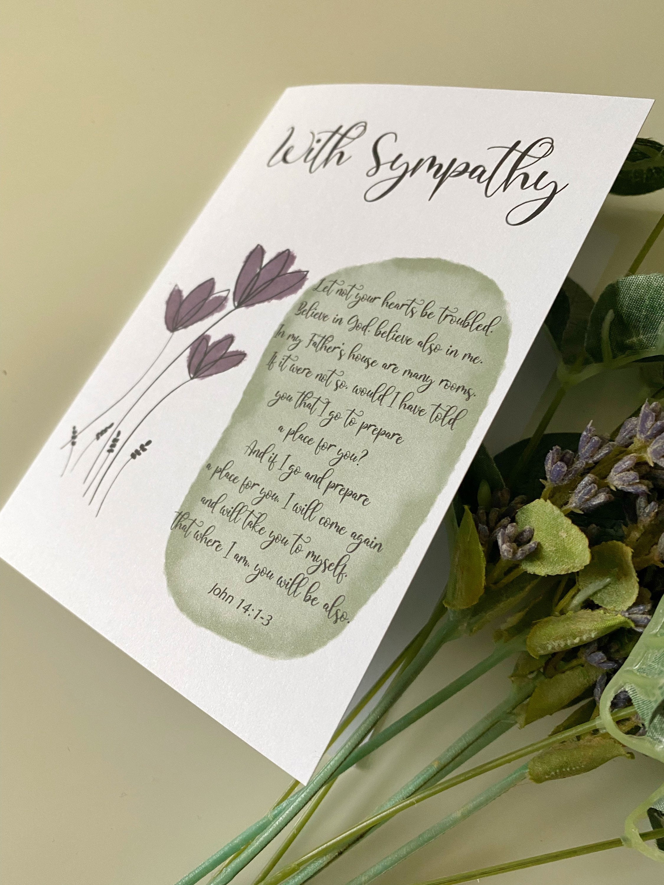 Sympathy Card With Sympathy Bible Verse Sympathy Card - Etsy UK