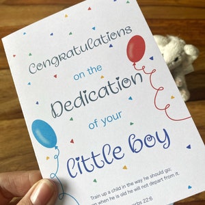 Dedication Card for Boy Boys Dedication Card Dedication Card Bible ...