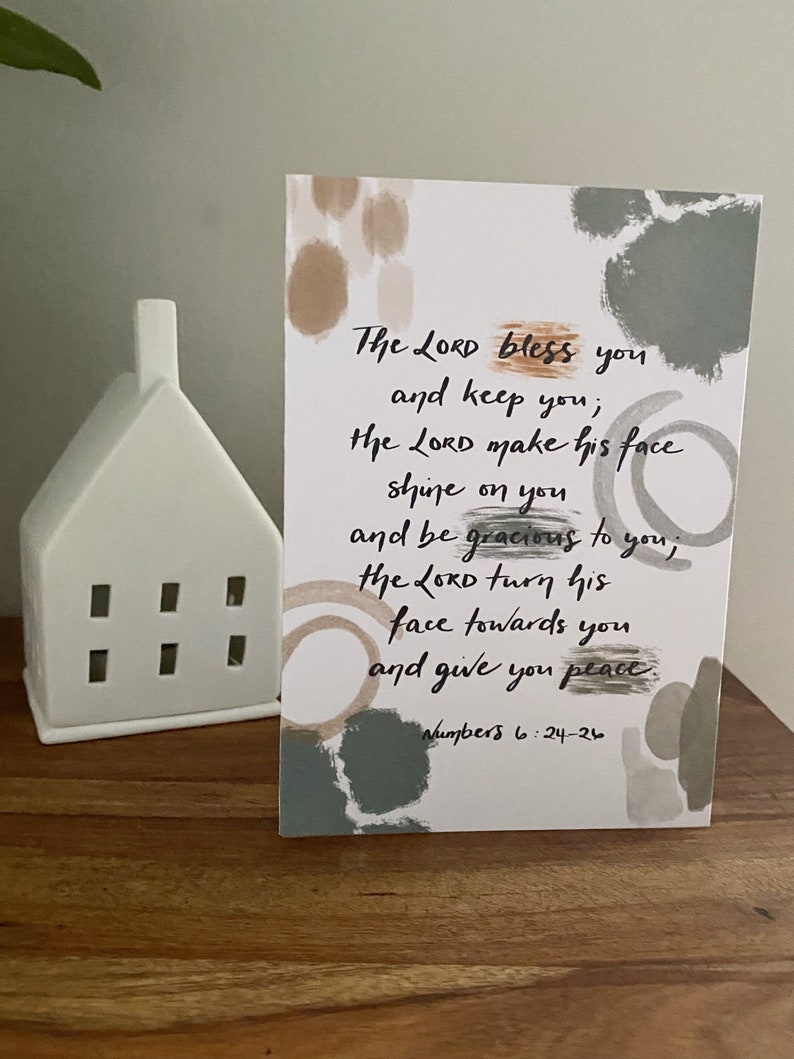 Bible Verse Card the Blessing Card Christian Greetings | Etsy