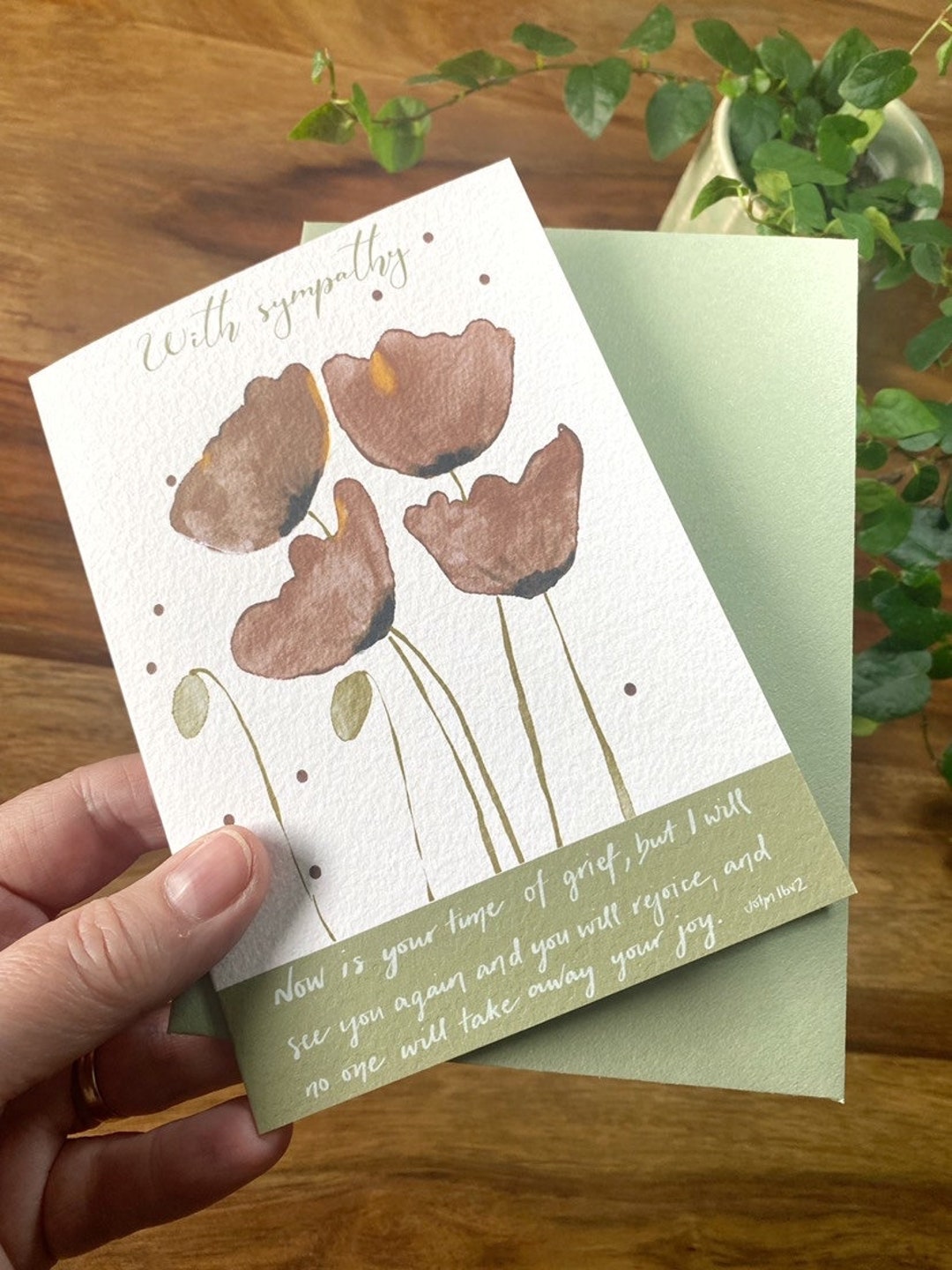 Sympathy Card With Bible Verse Christian Sympathy Card Condolences Card ...