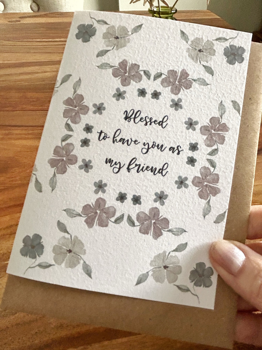 Encouraging Floral Christian Friendship Card Saying Blessed to Have You ...