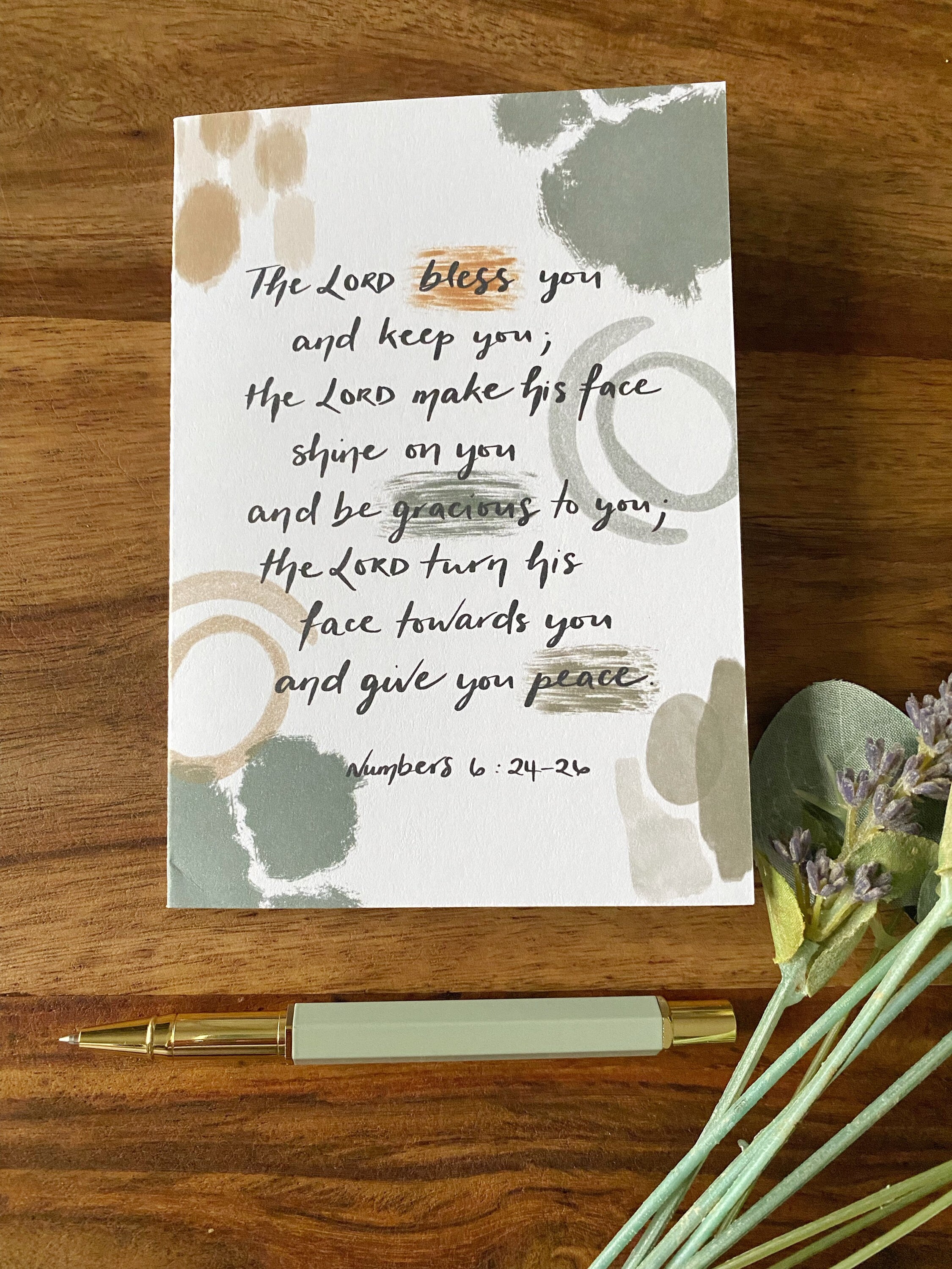 Bible Verse Card the Blessing Card Christian Greetings | Etsy