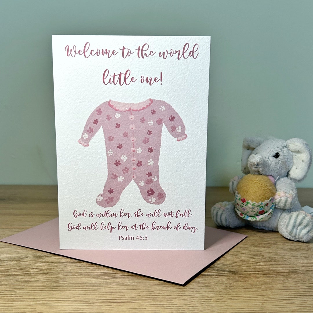 A New Baby A Baby Girl Christian New Baby Card Bible Verse New Baby ...