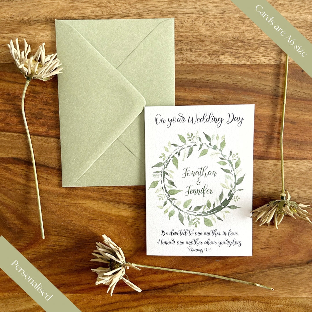 Personalised Christian Wedding Card Bible Verse Wedding Card ...