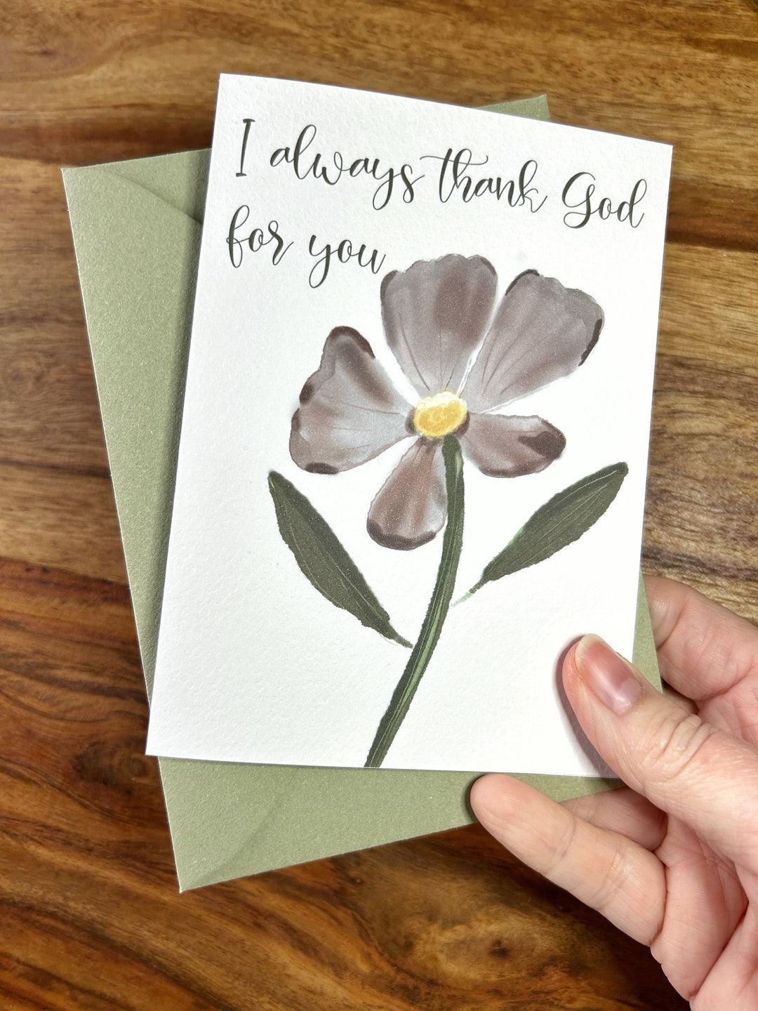 Encouraging Christian Greetings Card for a Friend Saying I Always Thank ...