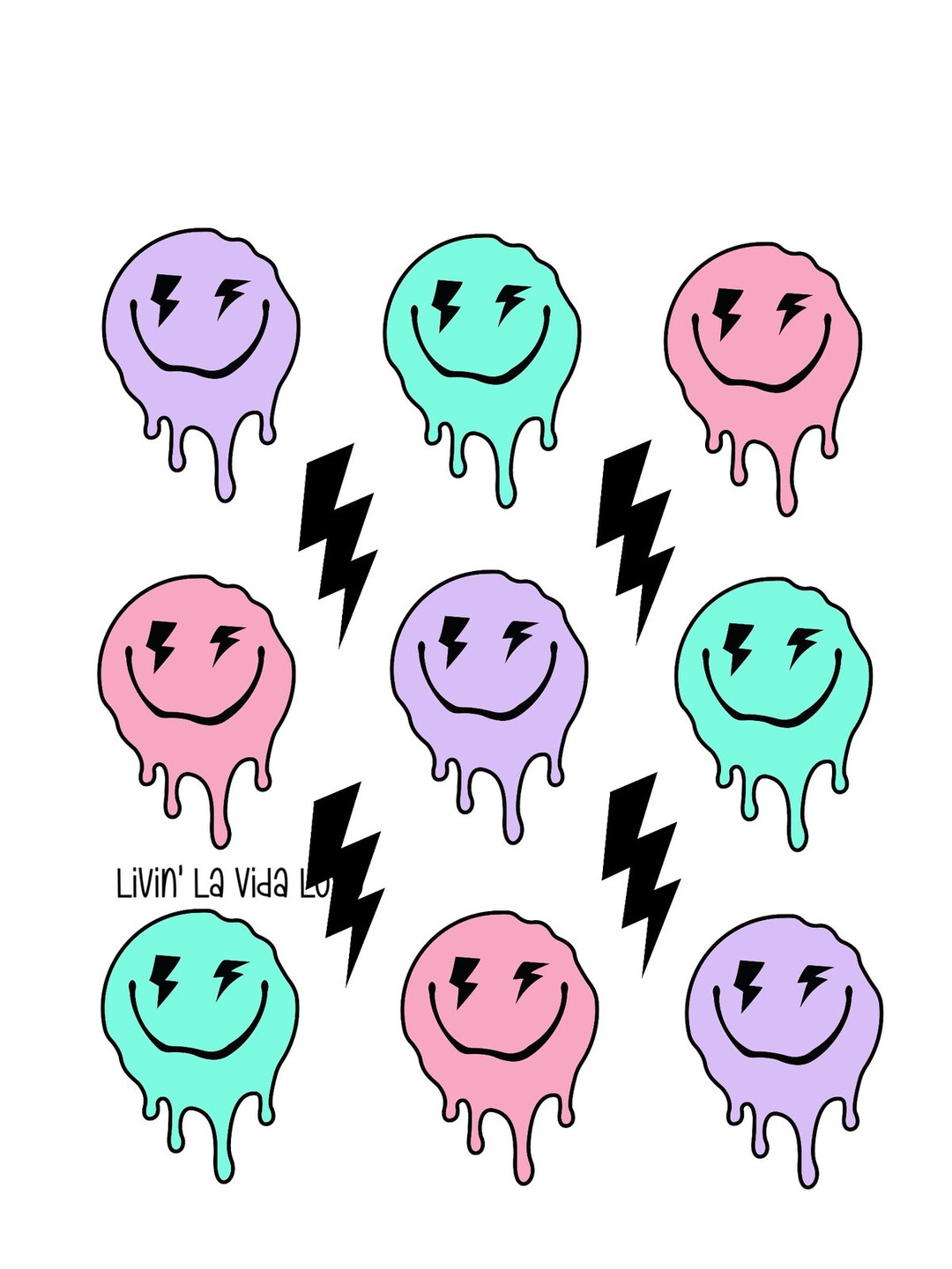 Drippy Smiley PNG - Etsy
