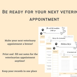 Vet Visits Tracker | Doctor Tracker | Doctor Planner | Medical ...