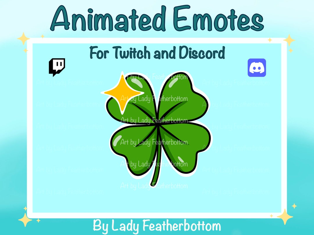 ANIMATED Emote - 4 Leaf Clover - for Twitch & Discord - Etsy