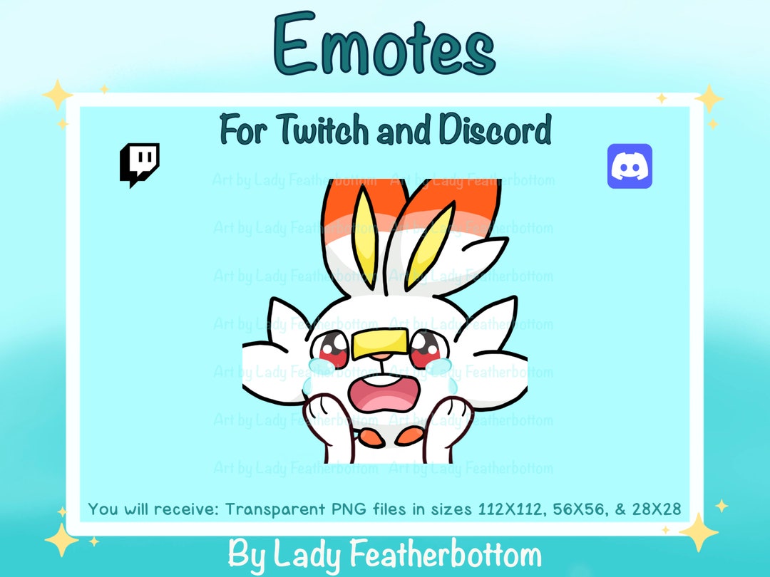 Emote - Sad Scorbunny - (twitch/discord,etc.) - Etsy