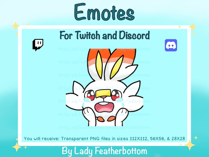 Emote - Sad Scorbunny - (twitch/discord,etc.) - Etsy