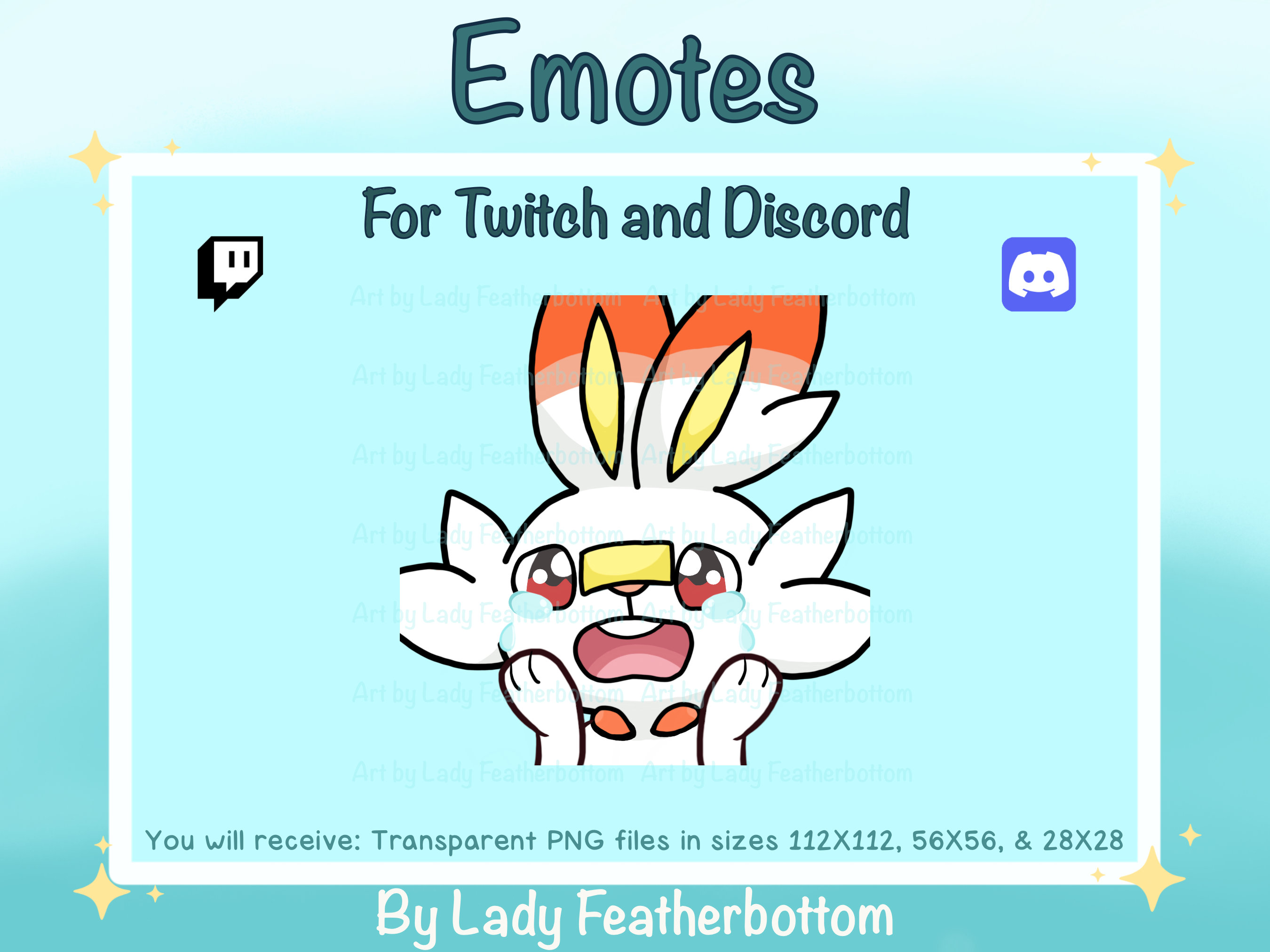 Emote Sad Scorbunny Twitch/Discord, etc. - Etsy México