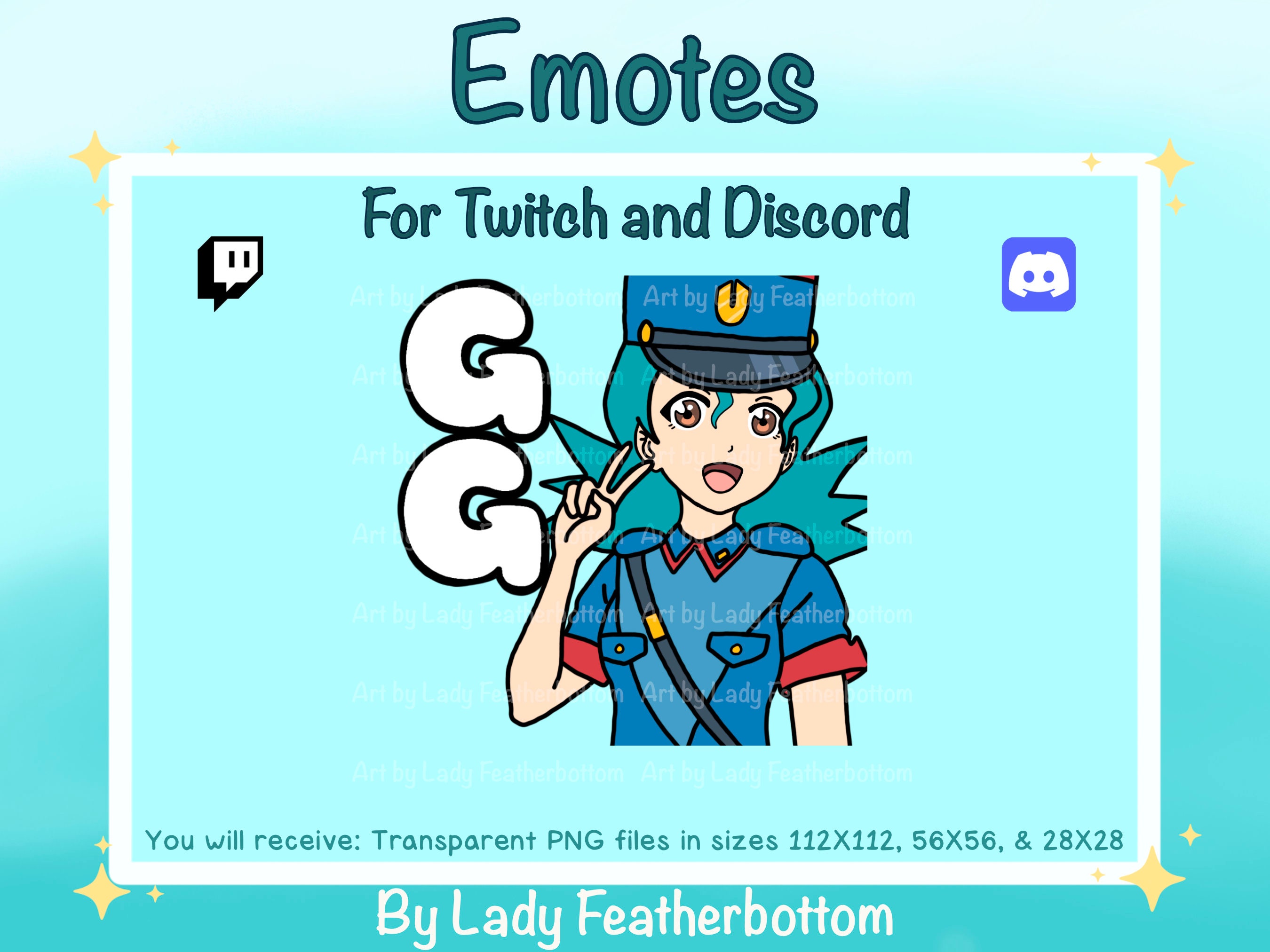 Emote Officer Jenny GG twitch/discord,etc. - Etsy Singapore