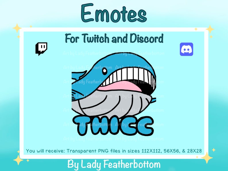 Emote - Thicc Wailord - (twitch/discord,etc.) - Etsy