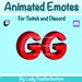 ANIMATED Emote - GG Text (red) - for Twitch & Discord - Etsy
