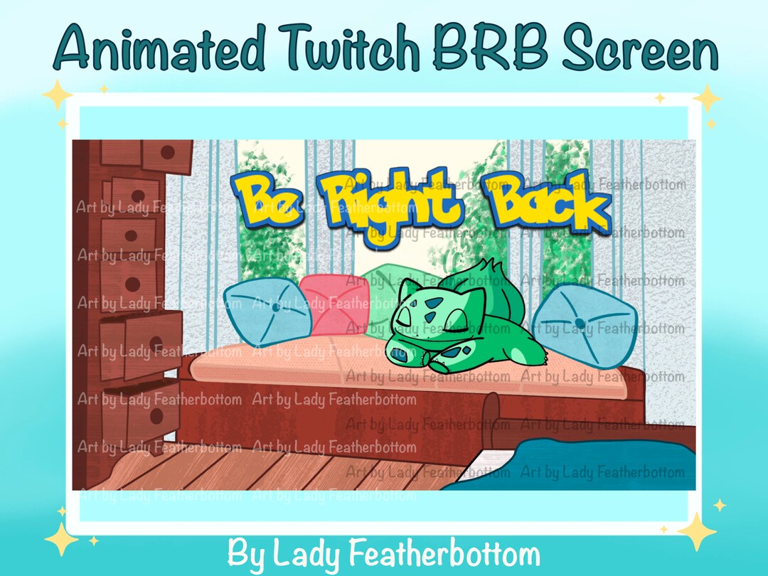 Animated Twitch BRB Screen / Overlay - Sleeping Bulbasaur - Etsy