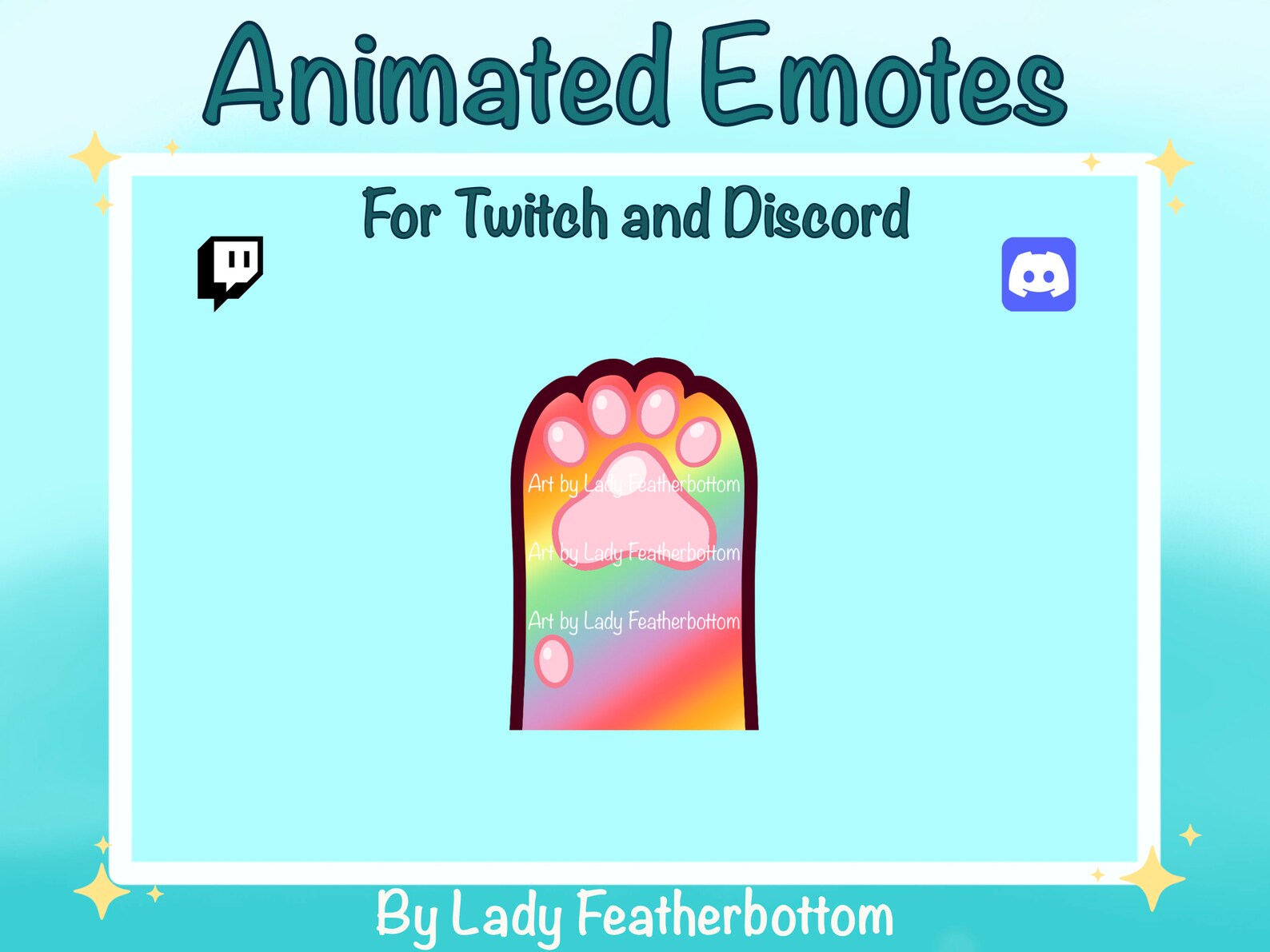 ANIMATED Emote Rainbow Cat Paw Wave for Twitch & Discord - Etsy