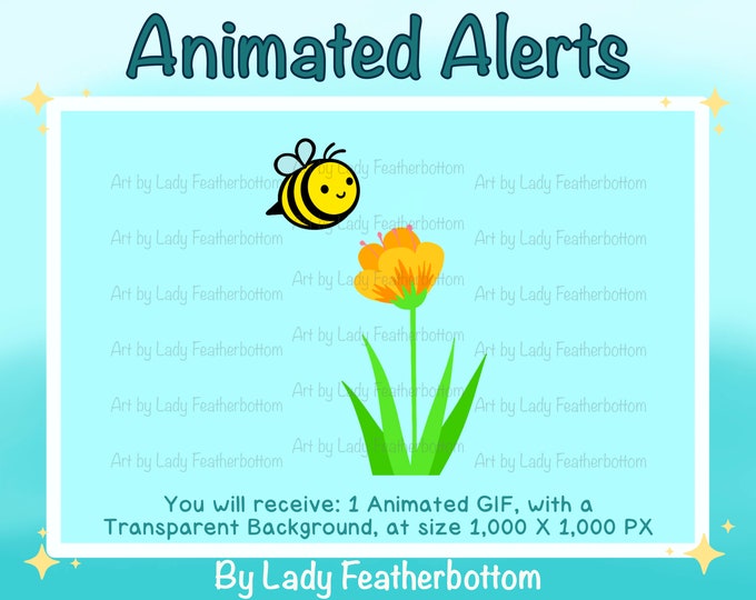 6 Animated Bee Twitch Stream Alerts Pack | Cute Pixel Bee Raid Stream ...