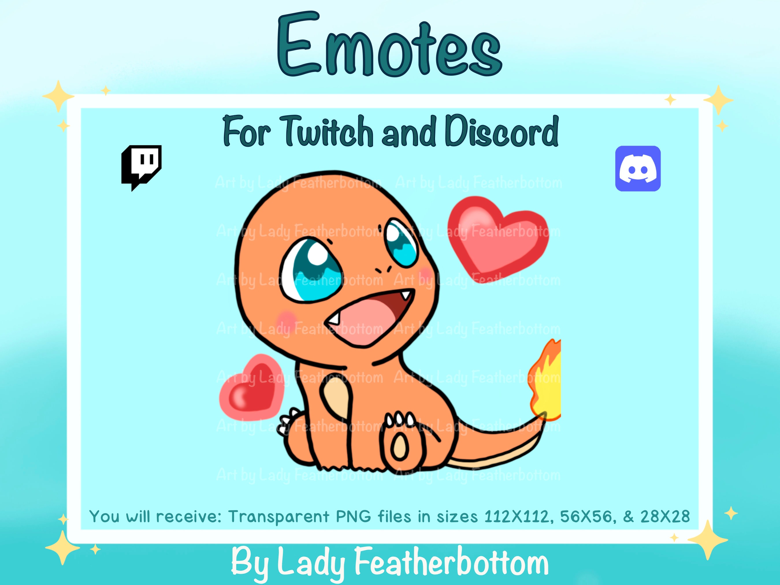 Emote Charmander Love twitch/discord,etc. - Etsy