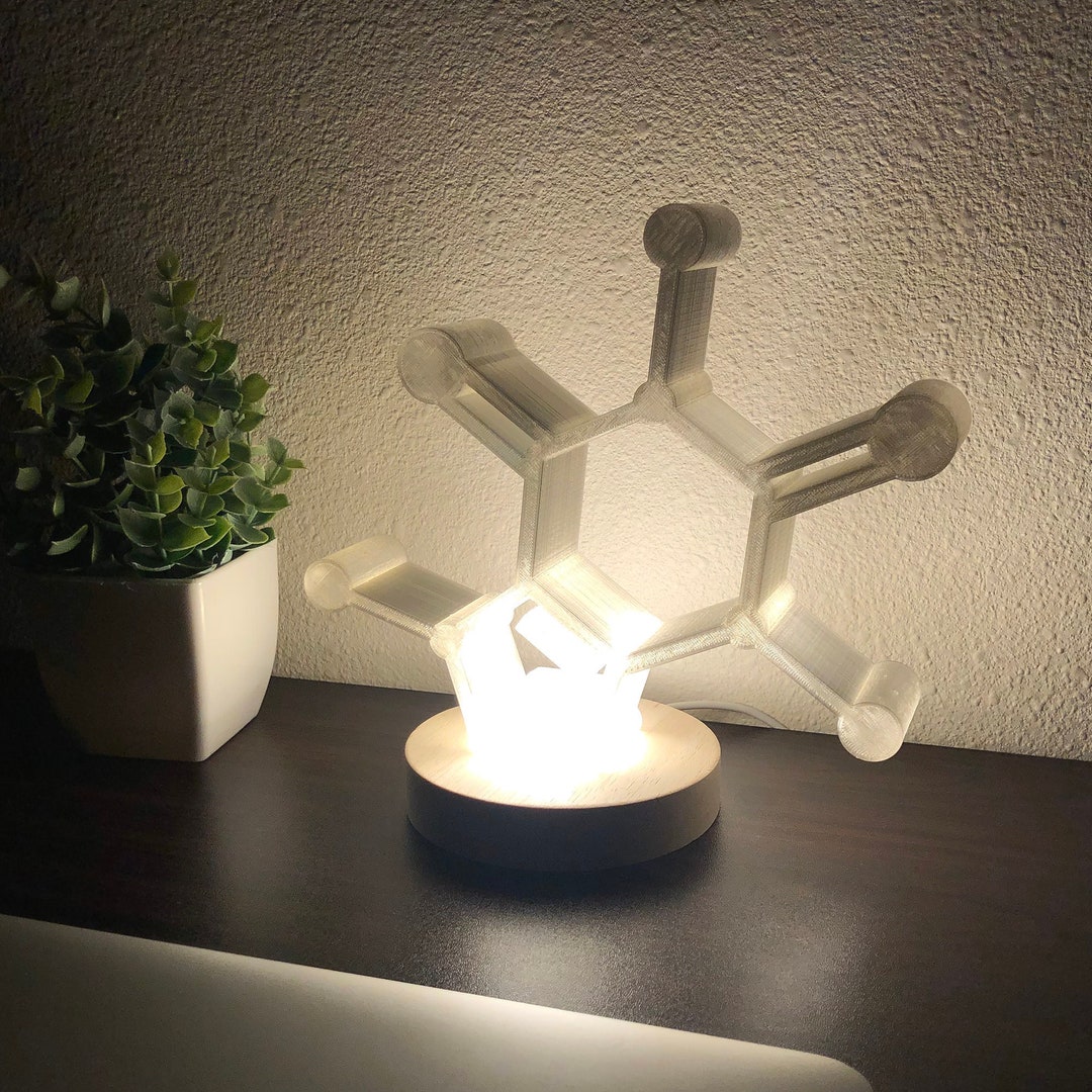 Caffeine Chemistry Molecule LED Desk Lamp, 3D Printed - Etsy