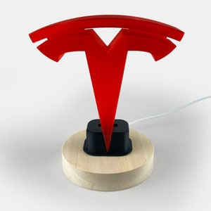 Tesla LED Emblem Lamp, 3D Printed - Etsy